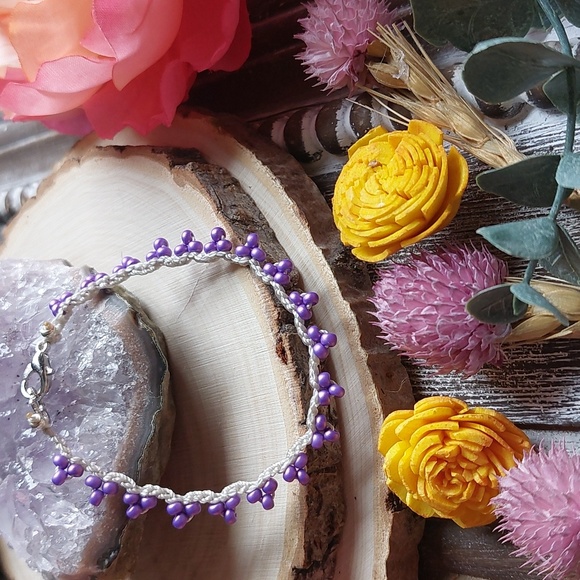 Hand Crafted | Jewelry | Bohemian Bracelet Purple Summer Handcrafted By ...